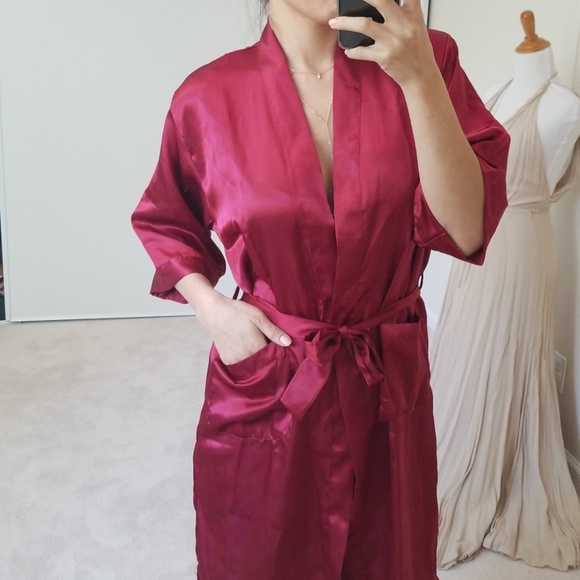 Intimates & Sleepwear | Burgundy Silky Robe 2 Small Sizes Avail | Poshmark